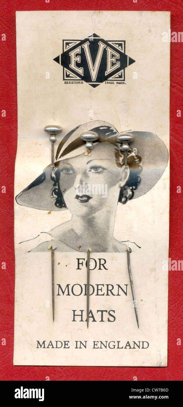 Hat pin display card Stock Photo - Alamy