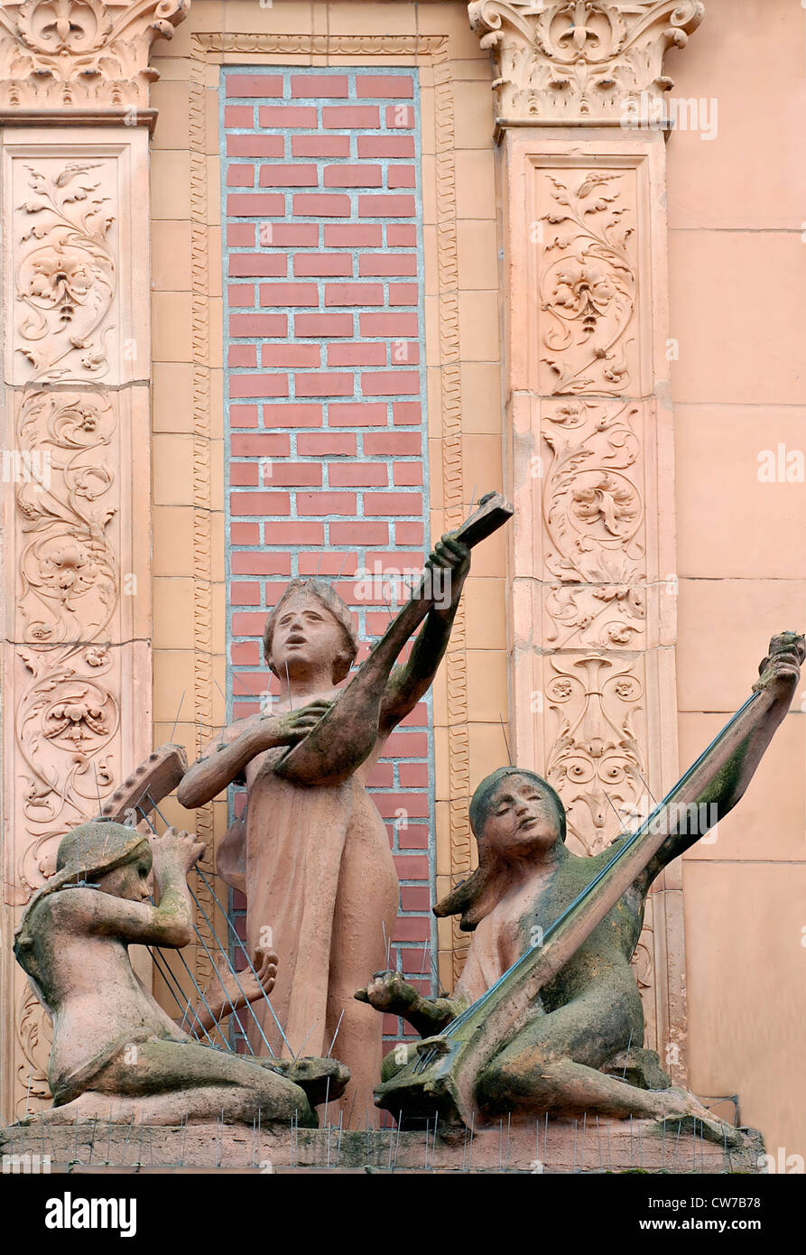 statues at the entrance to the Tivoli in Copenhagen, Denmark ...