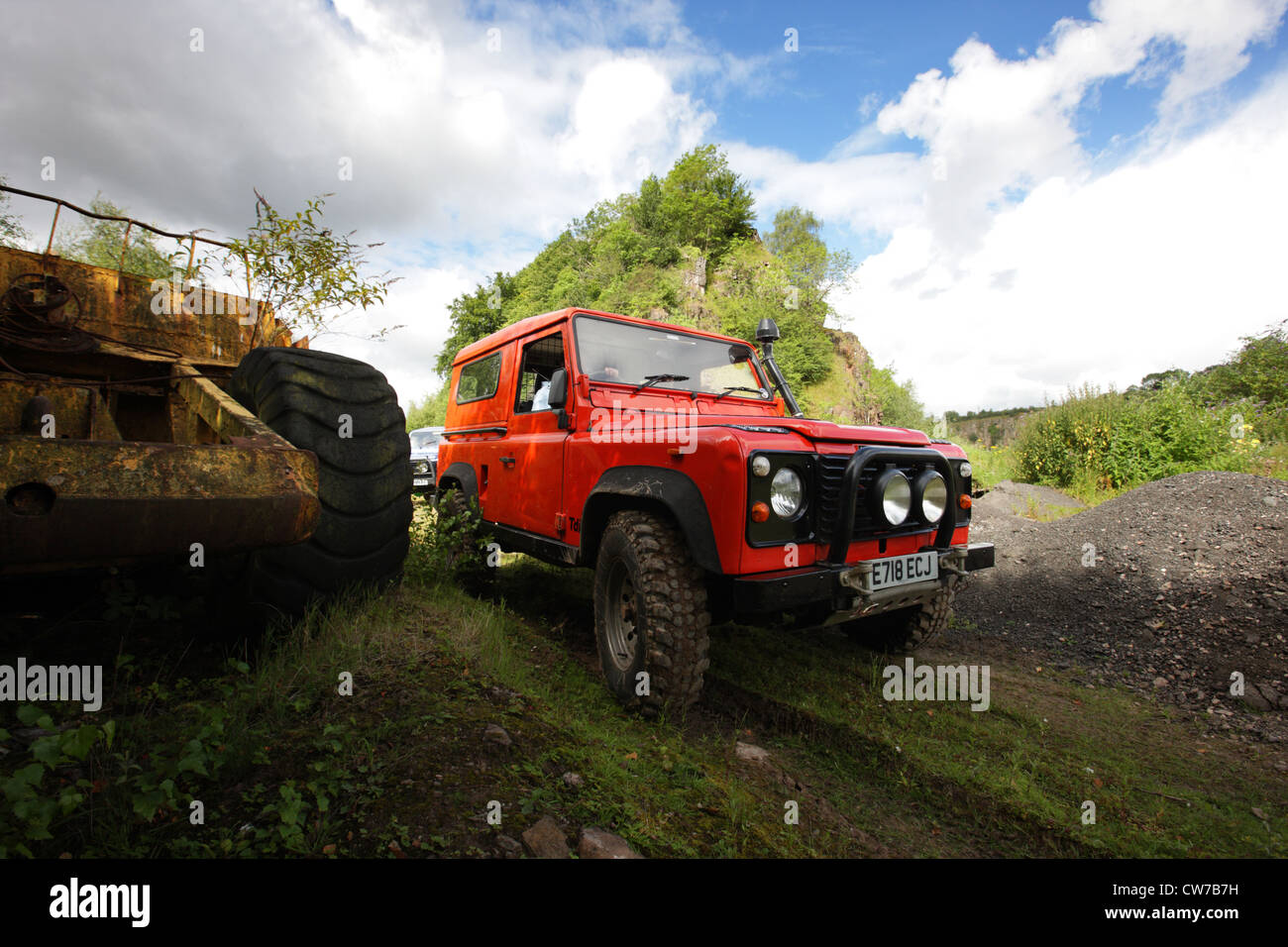 Members of a 4x4 club enjoy a day at the private off road facility at ...