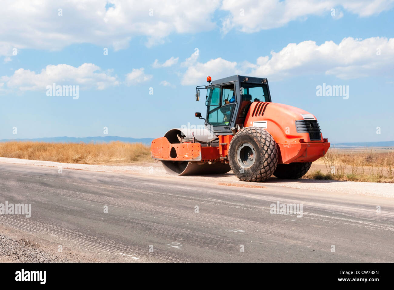 Support activities for the construction of a highway. Road under ...