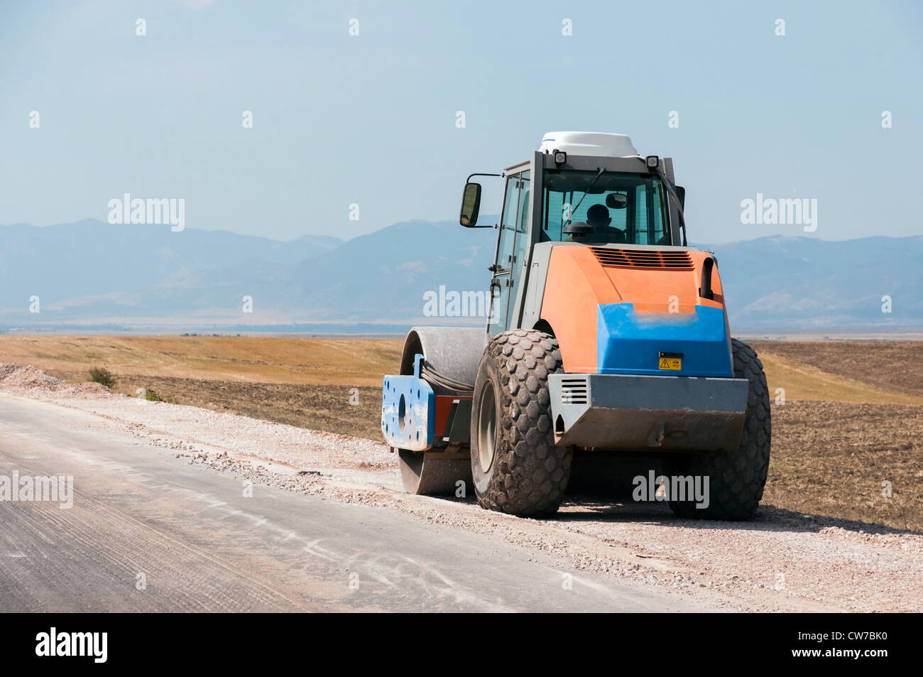 Support activities for the construction of a highway. Road under ...