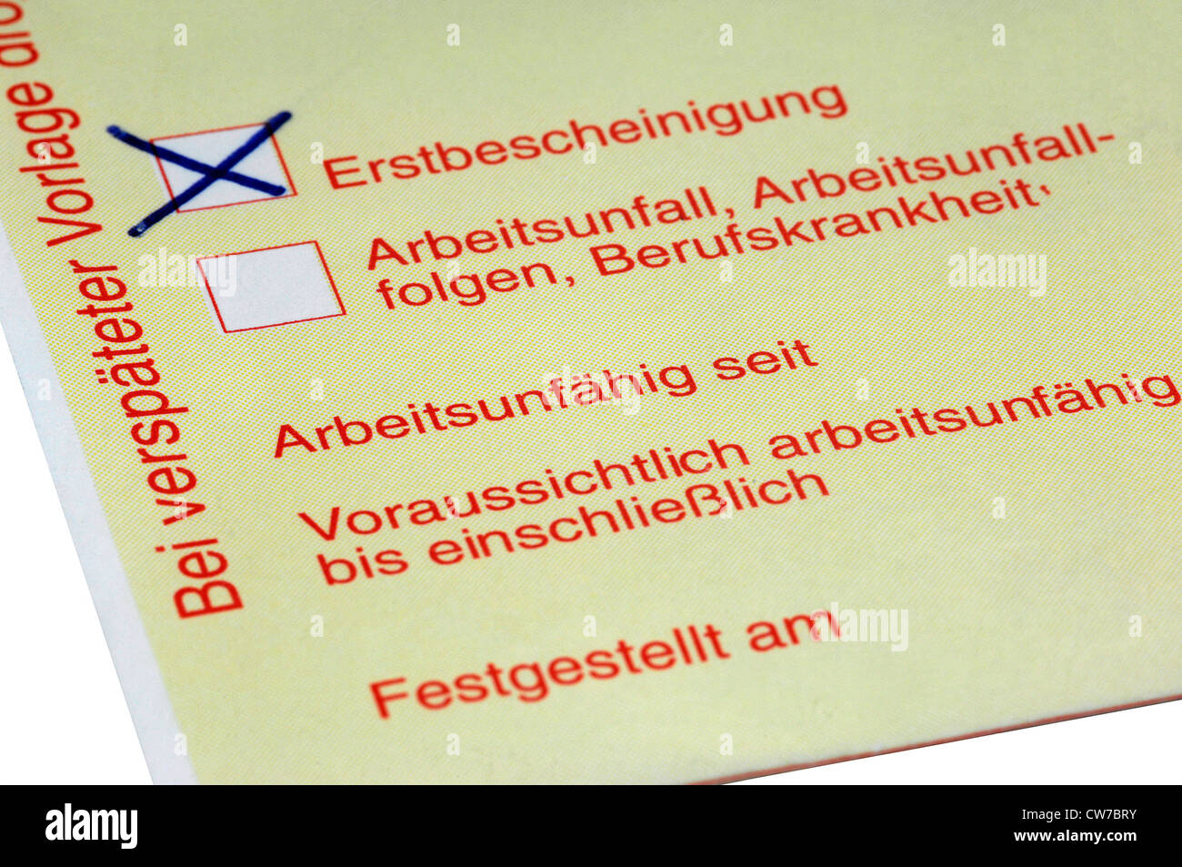 certificate of disability, Germany Stock Photo - Alamy