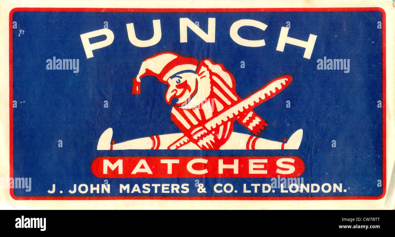 Crate label for Punch matches Stock Photo - Alamy