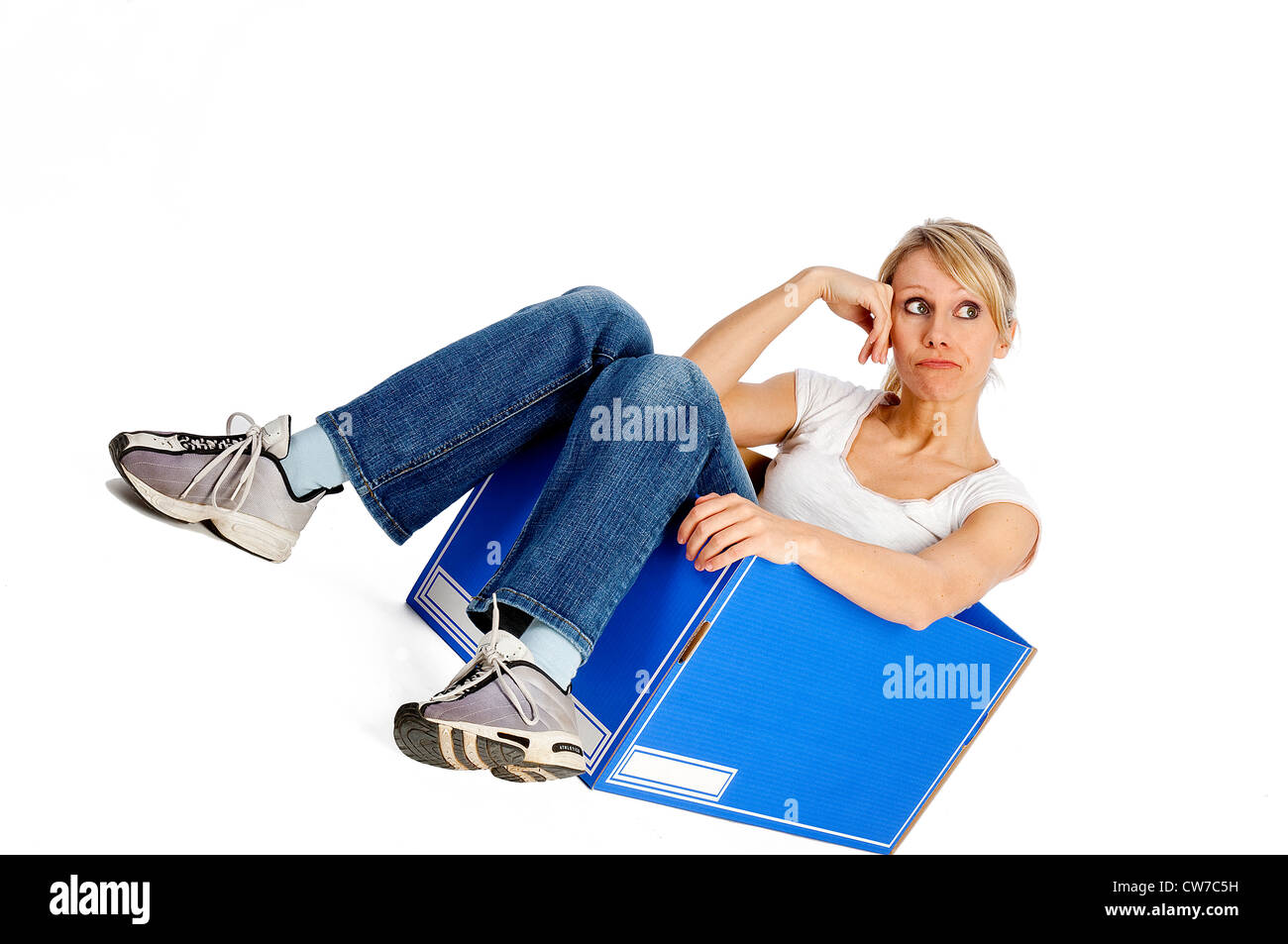 Sitting on box Cut Out Stock Images & Pictures - Alamy
