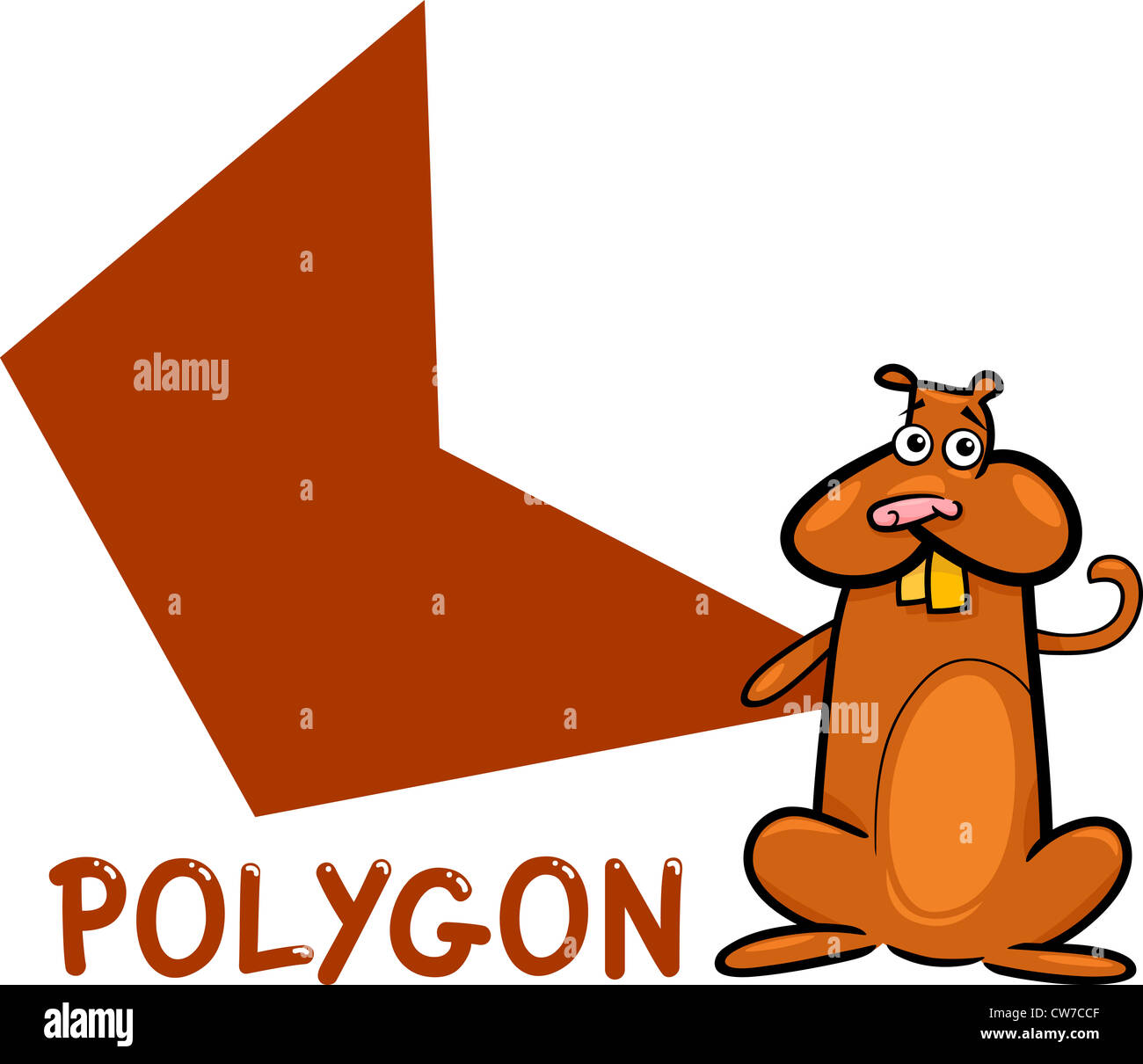 Cartoon Illustration of Polygon Basic Geometric Shape with Funny ...