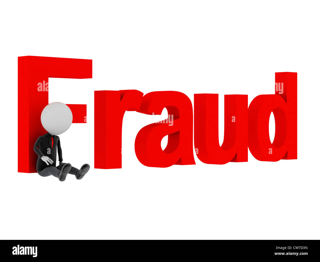 3d man tied with text 'fraud' after committing crime Stock Photo - Alamy