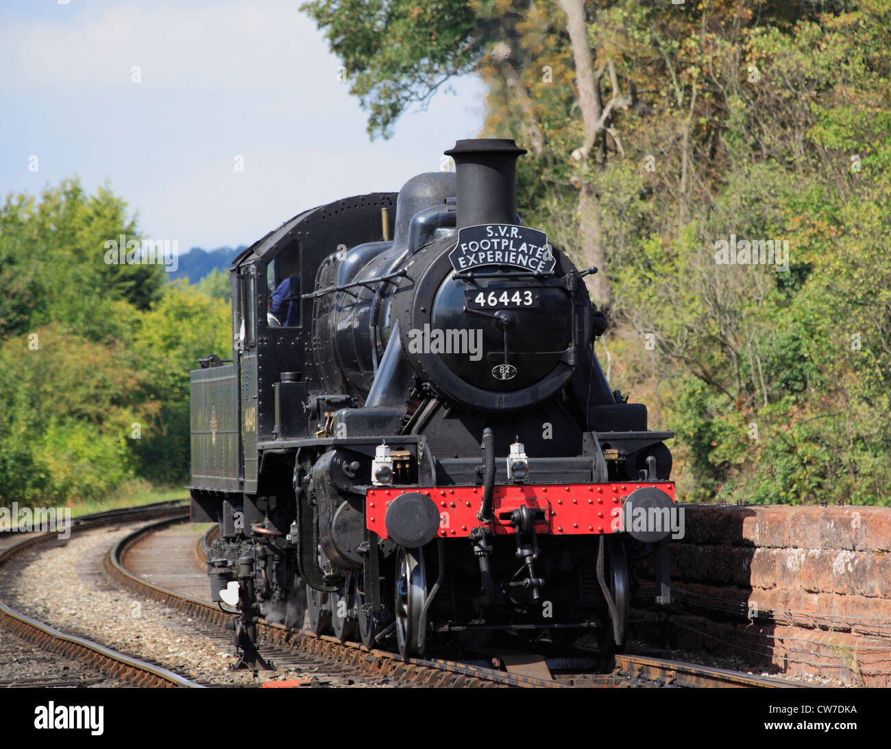 Ivatt Class 2, 2-6-0, No 46443 approaching Bewdley Station on the ...