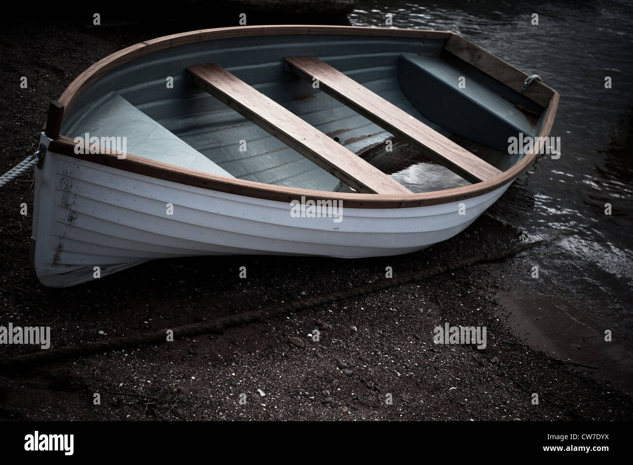 moored rowing boat Stock Photo - Alamy