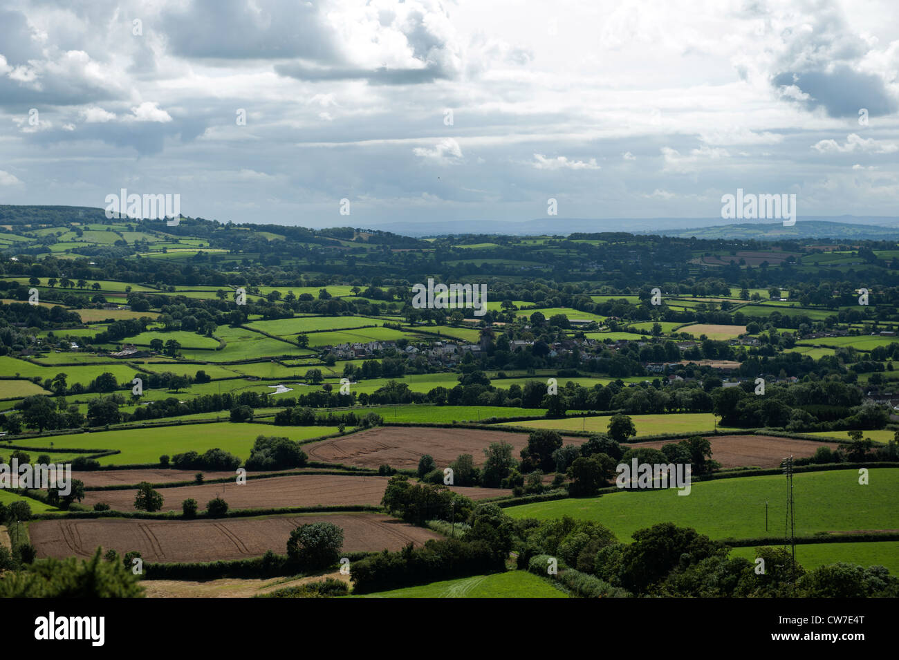 View from the top of Culmstock Beacon on the edge of Blackdown Hills ...