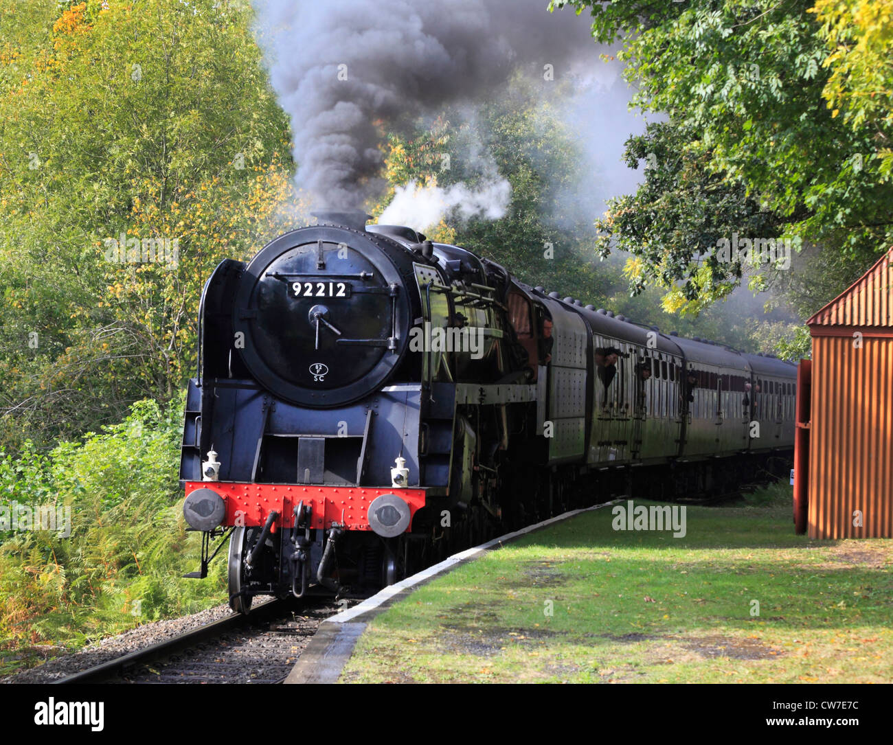 British Railways 9F, 2-10-0, No.92212 steams through Northwood Halt ...