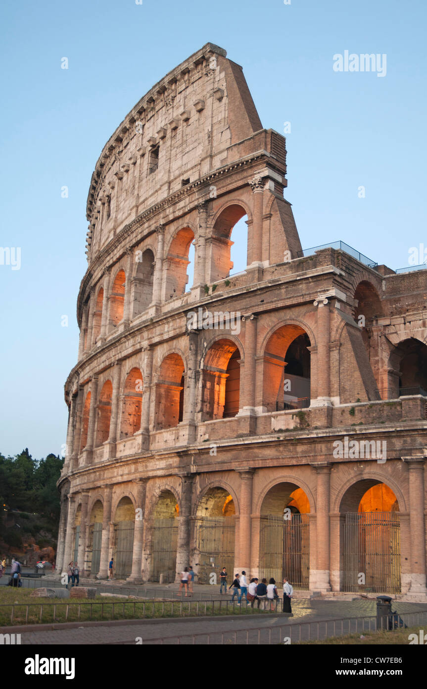 The exterior of the Colosseum at dusk, Rome, Italy, Europe Stock Photo ...