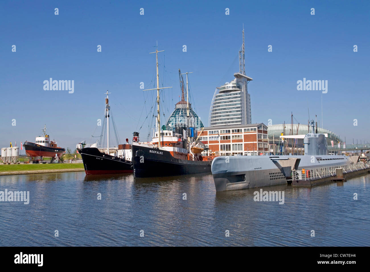 museum harbour and Atlantic Hotel Sail City, Germany, Freie Hansestadt ...