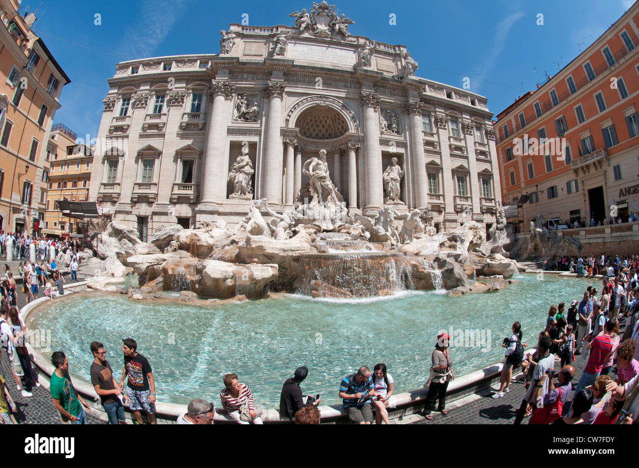 Trevi Fountain in the Trevi district in Rome, Italy, Europe Stock Photo ...