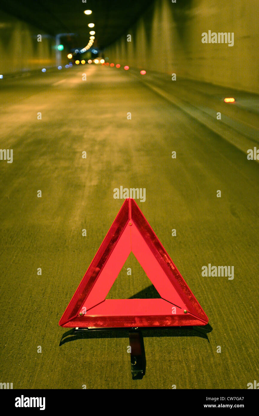 Warning triangle tunnel sign hi-res stock photography and images - Alamy