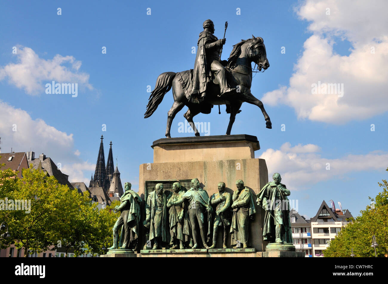 King Friedrich Wilhelm III memorial at Heumarkt, Germany, North Rhine ...