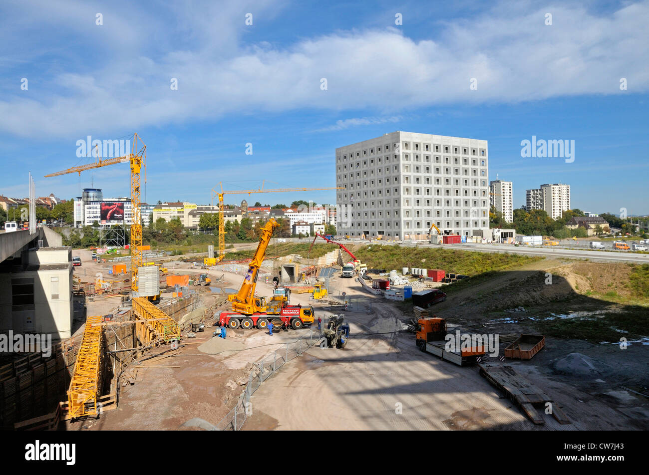 library under construction at Stuttgart 21 area, Germany, Baden ...