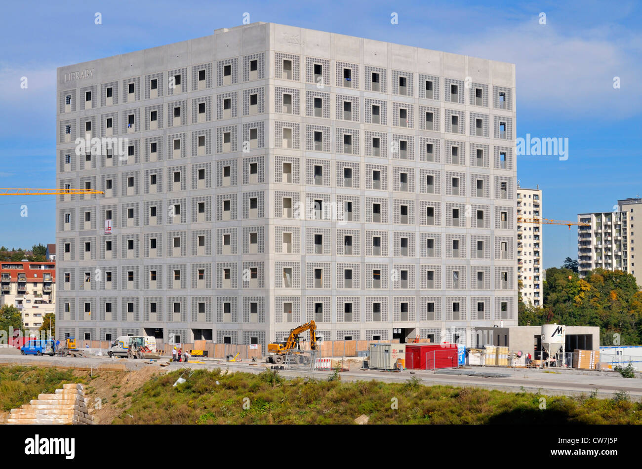 library under construction at Stuttgart 21 area, Germany, Baden ...