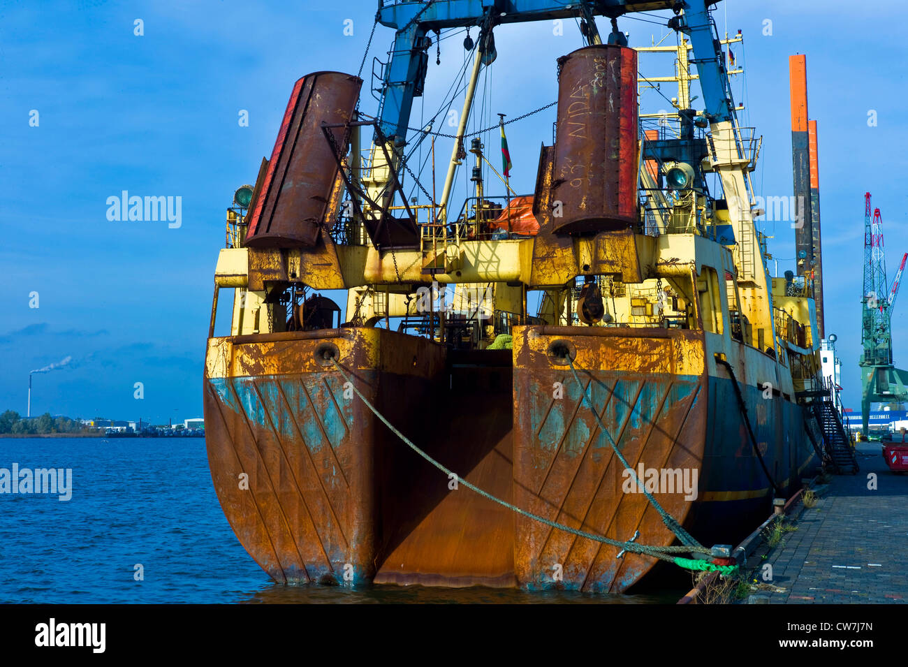 stern of a fishing trawler Stock Photo - Alamy
