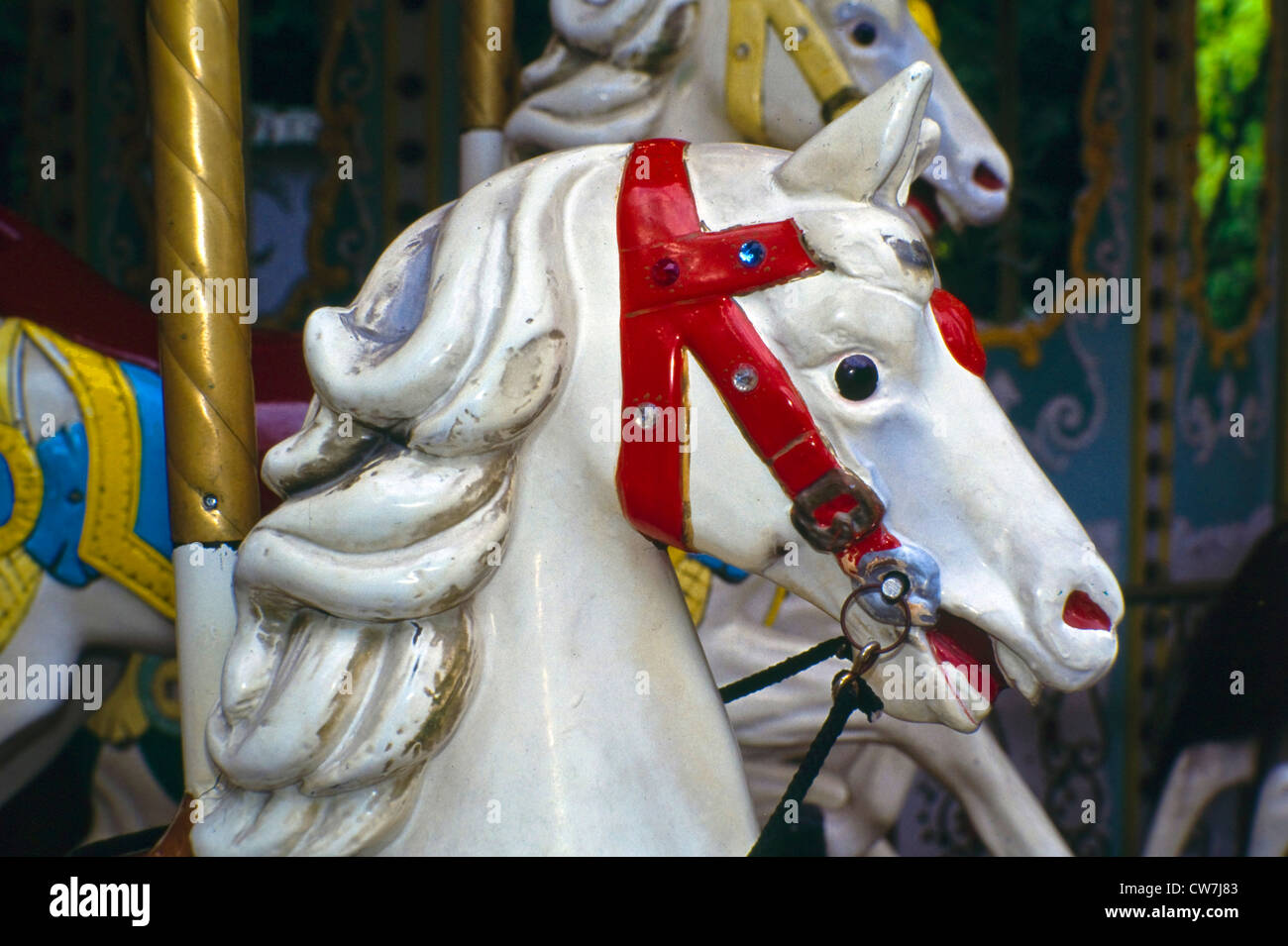 old carousel horses, Germany Stock Photo - Alamy