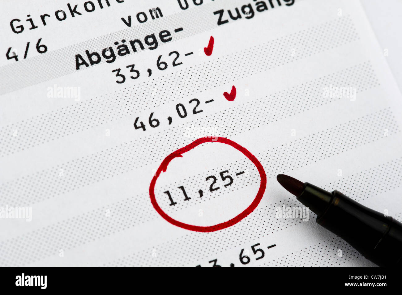 bank statement, Germany Stock Photo - Alamy