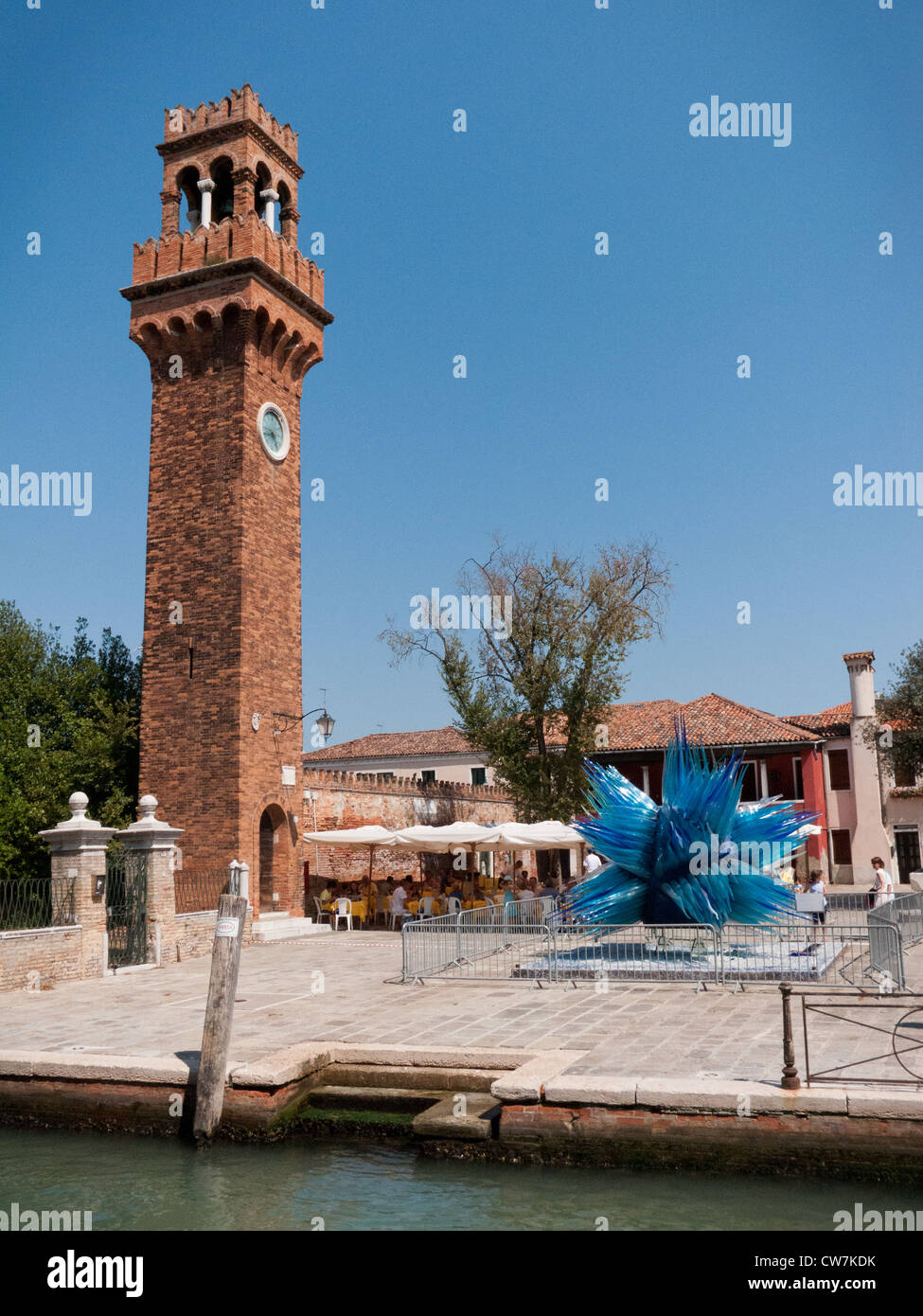 Clock tower with glass sculpture Murano, Venice, Italy Stock Photo - Alamy