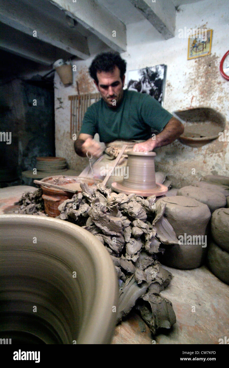 man making pottery, Spain, Balearen, Majorca Stock Photo - Alamy