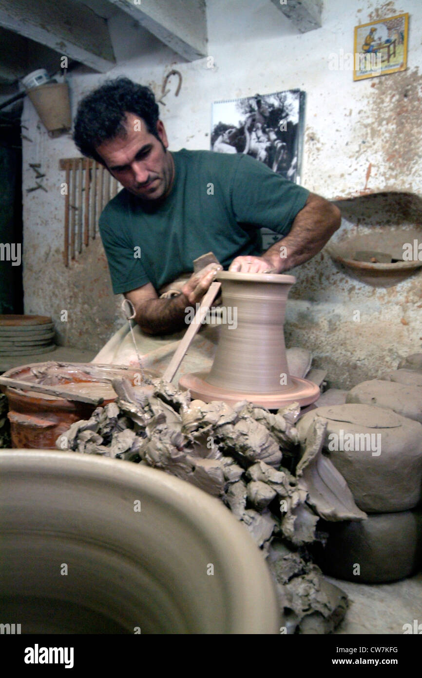 man making pottery, Spain, Balearen, Majorca Stock Photo - Alamy