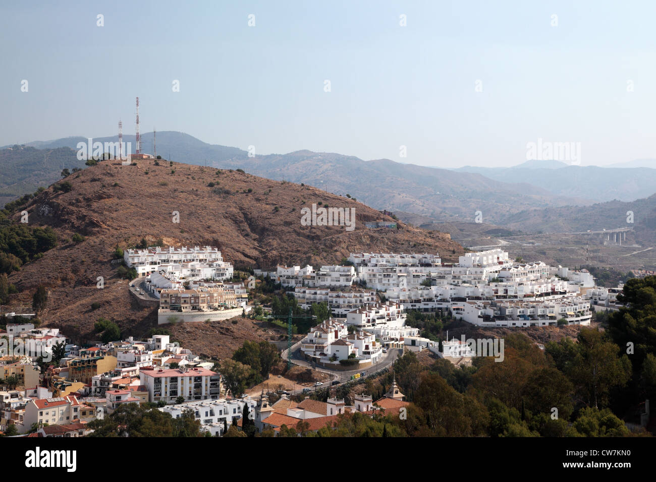 Hillside buildings in Malaga, Andalusia Spain Stock Photo - Alamy
