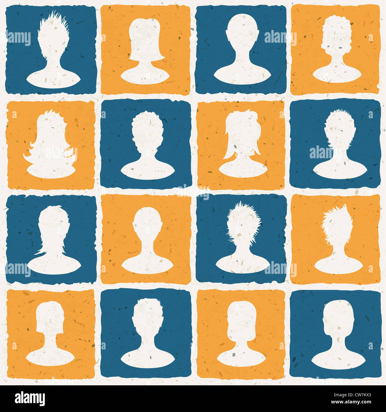 Portraits of many people. Social network concept illustration Stock ...