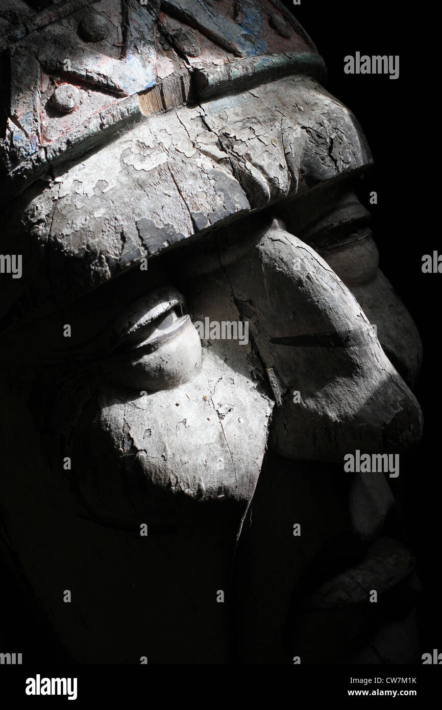 A close up of the eye of a sculpture of a Native American Stock Photo ...