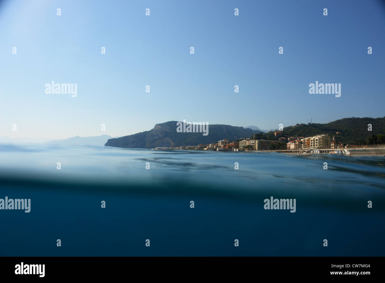 Coast of Finale Ligure /Finalpia Riviera seen from a boat Stock Photo ...