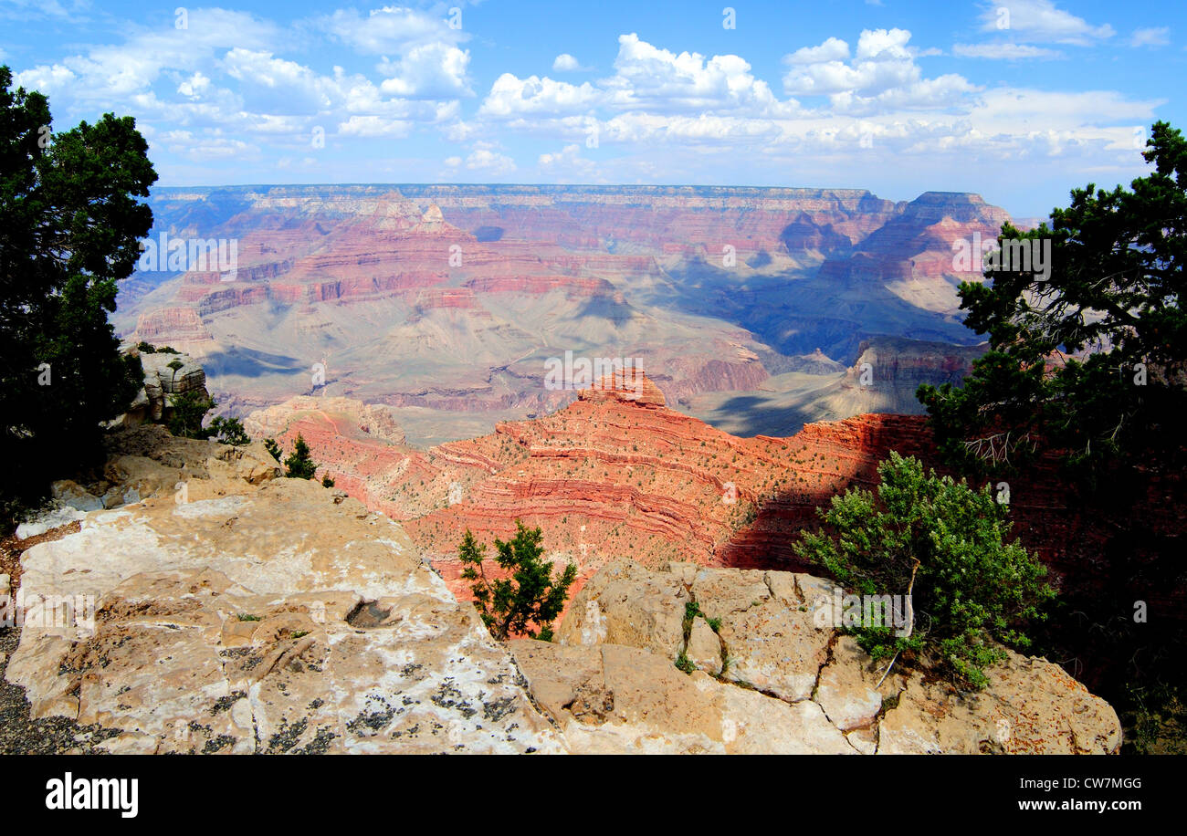 The Grand Canyon as seen from the South Rim at Grand Canyon Village ...