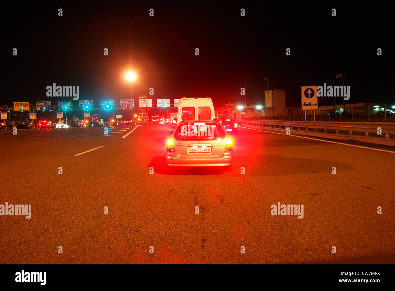 Highway station toll italy Stock Photo - Alamy