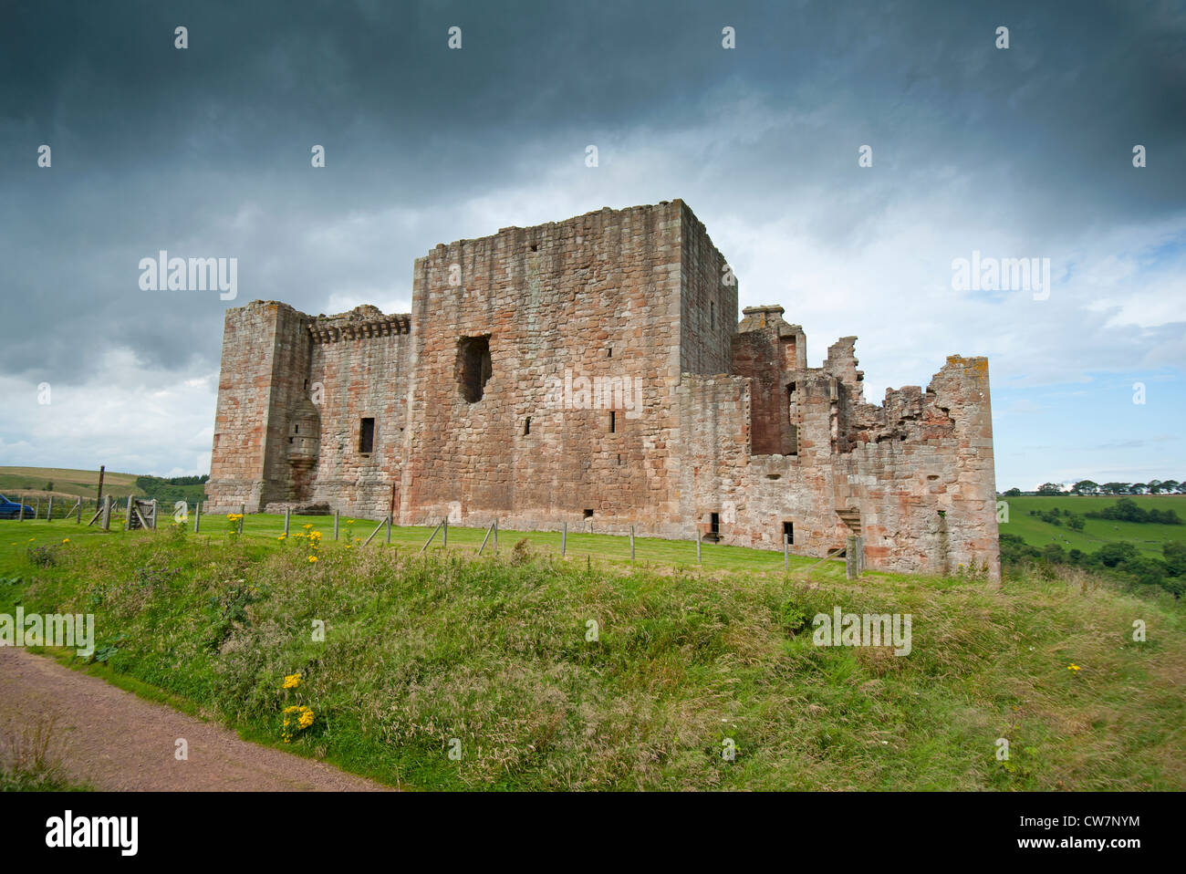 Crichton Castle, Ruins, in rural countryside at Pathead. Gorebridge ...