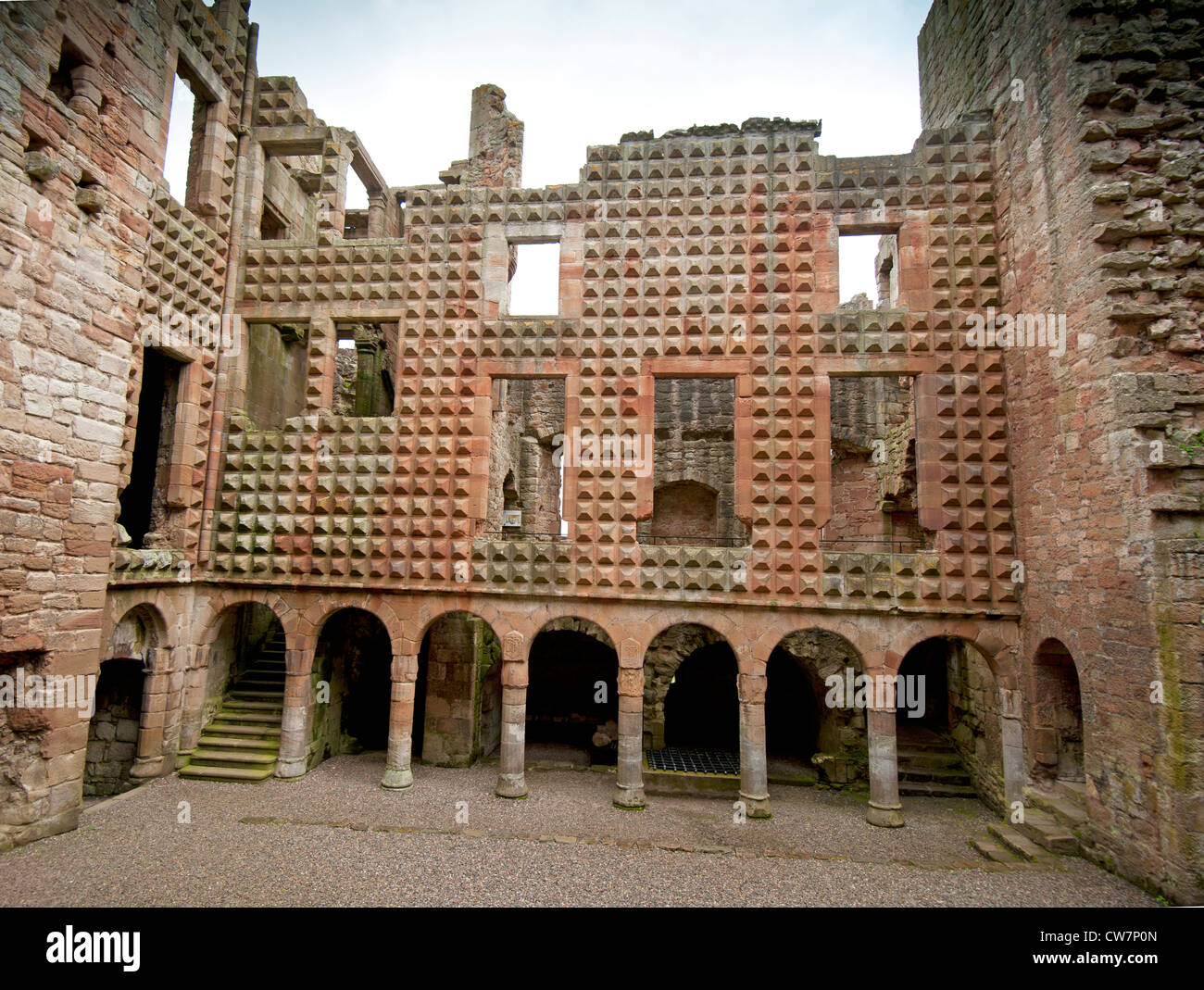 Crichton Castle, Ruins, in rural countryside at Pathead. Gorebridge ...