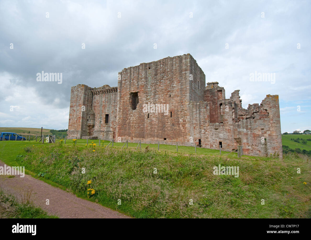 Crichton Castle, Ruins, in rural countryside at Pathead. Gorebridge ...