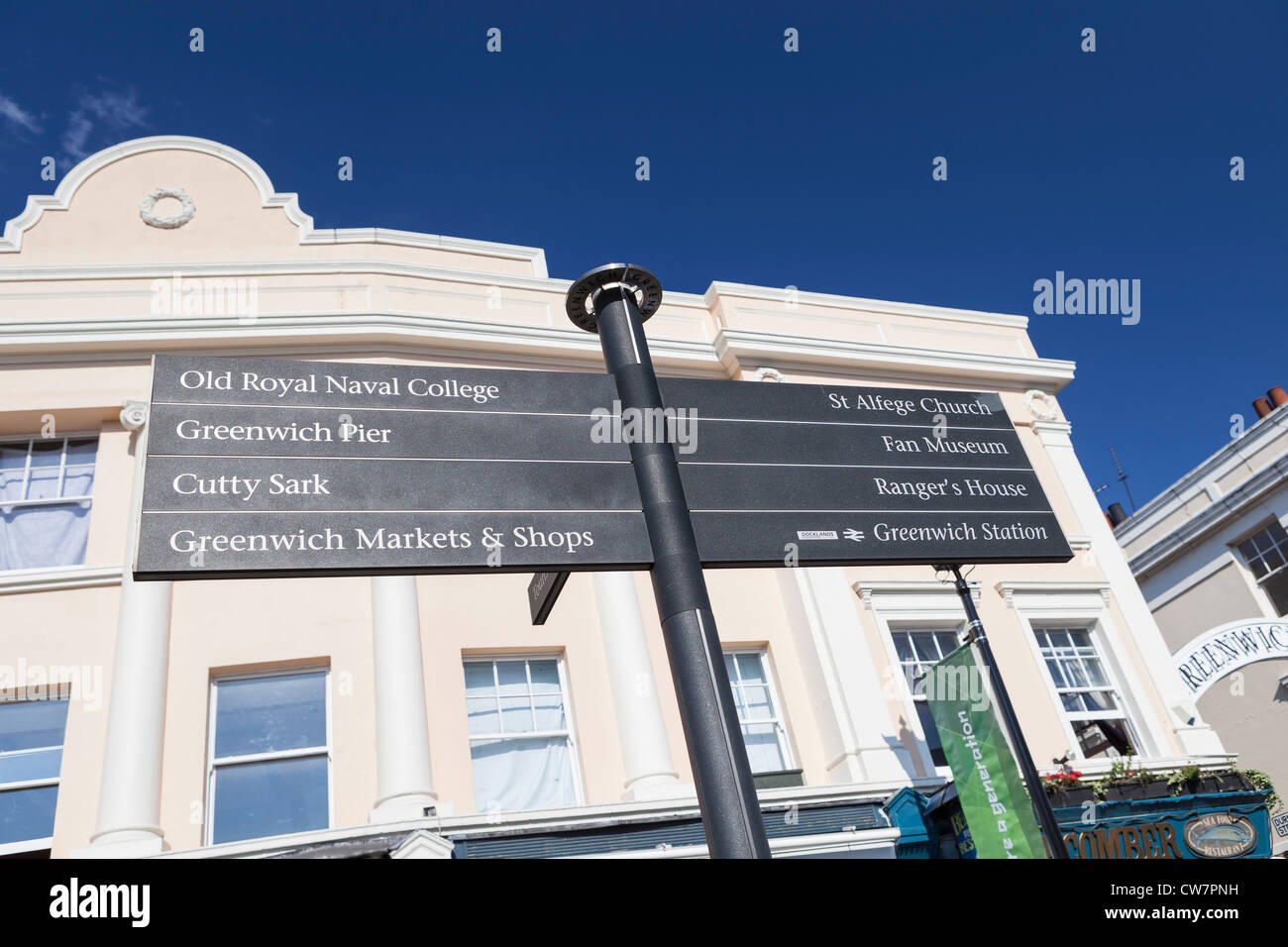 Tourist sign in Greenwich, London, England Stock Photo - Alamy