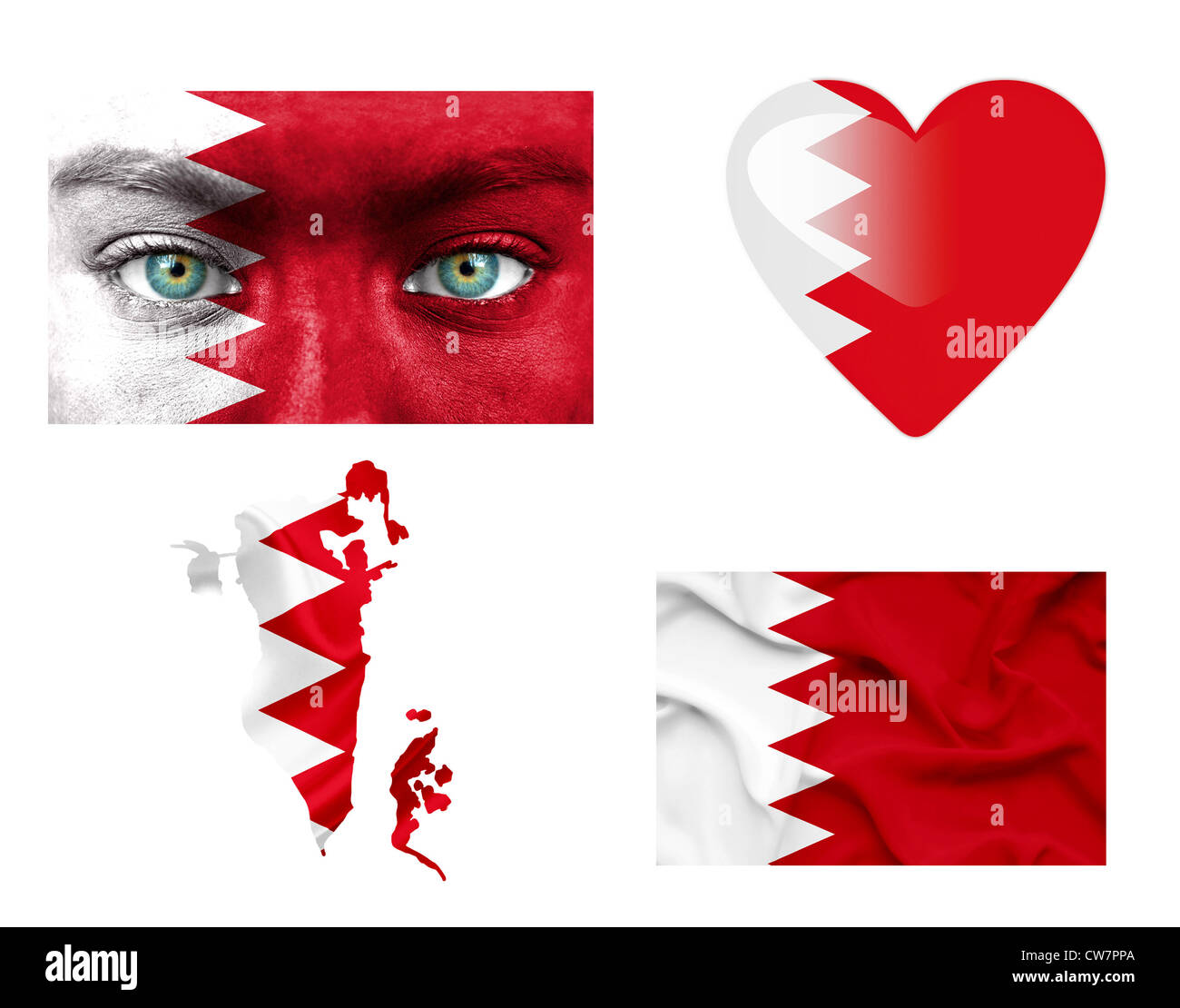 Set of various Bahrain flags Stock Photo - Alamy