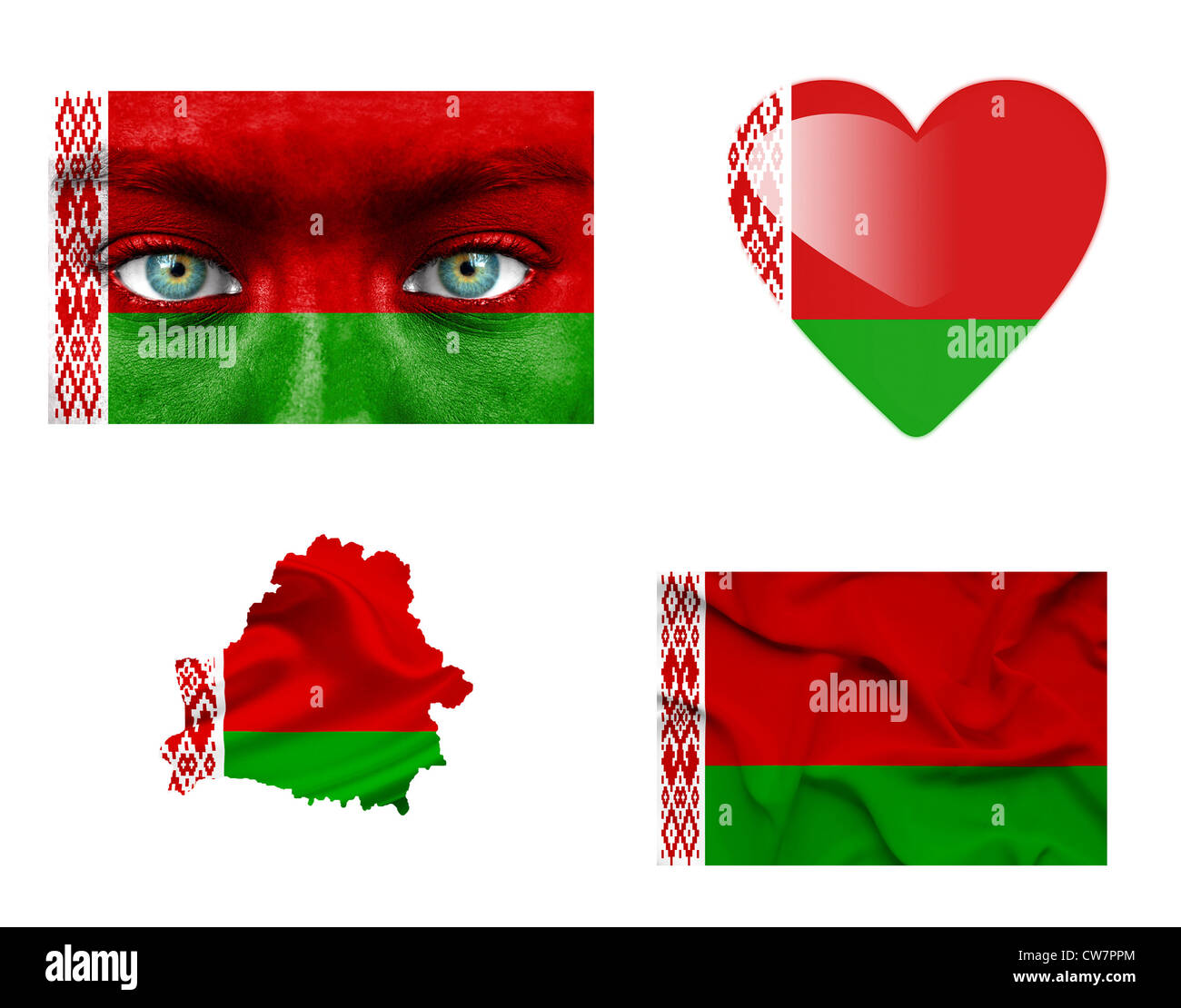 Set of various Belarus flags Stock Photo - Alamy