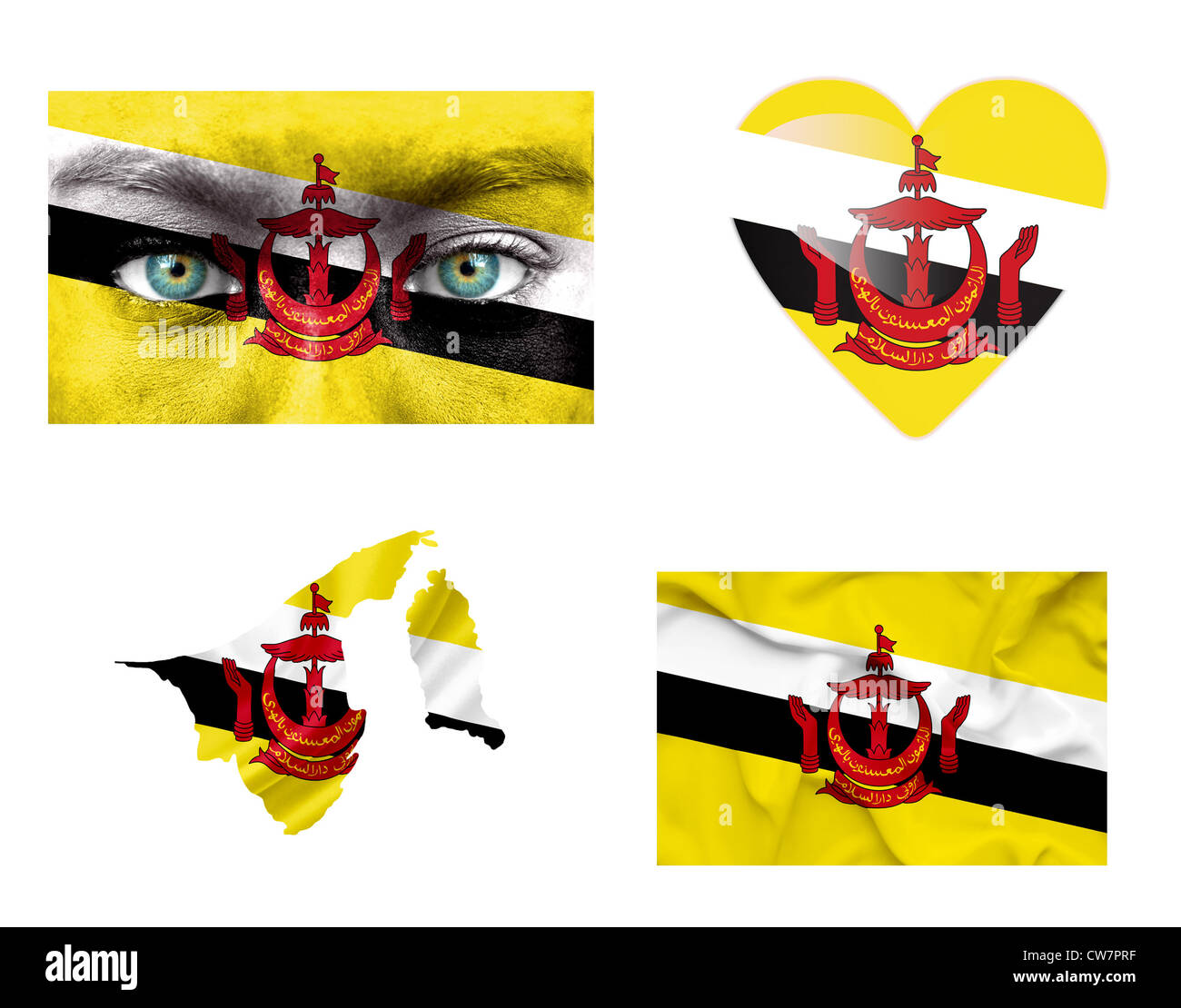 Set of various Brunei flags Stock Photo - Alamy
