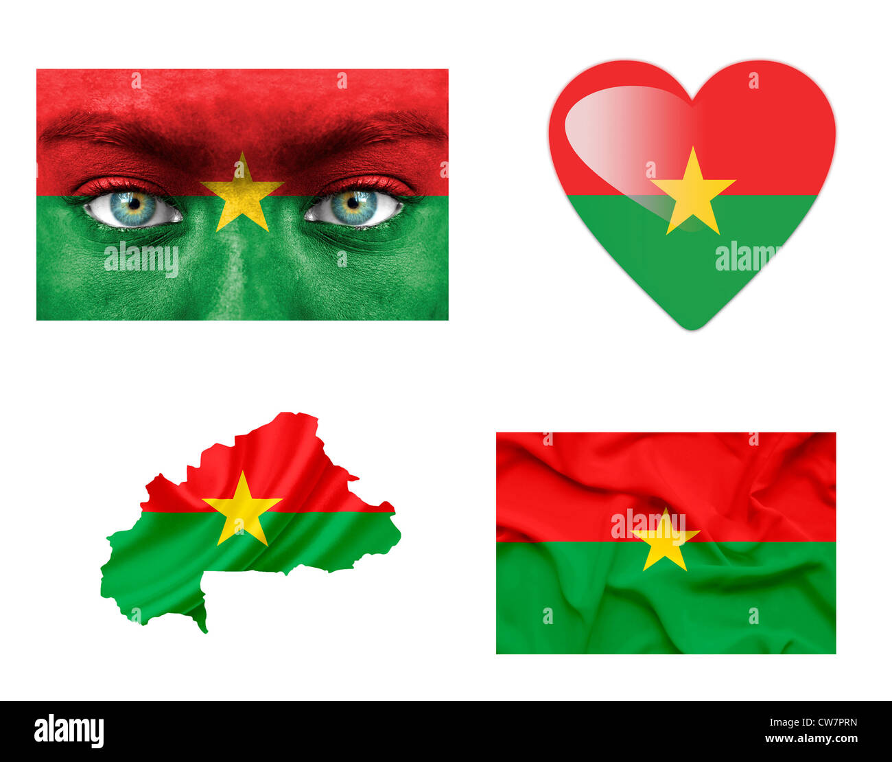 Set of various Burkina Faso flags Stock Photo - Alamy