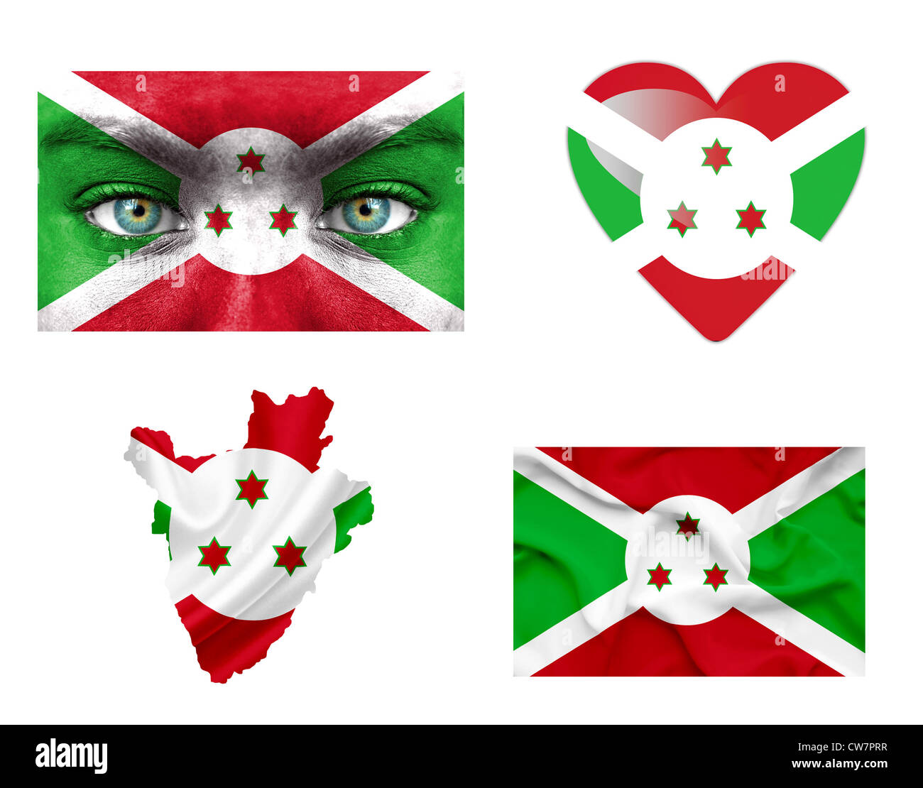 Set of various Burundi flags Stock Photo - Alamy