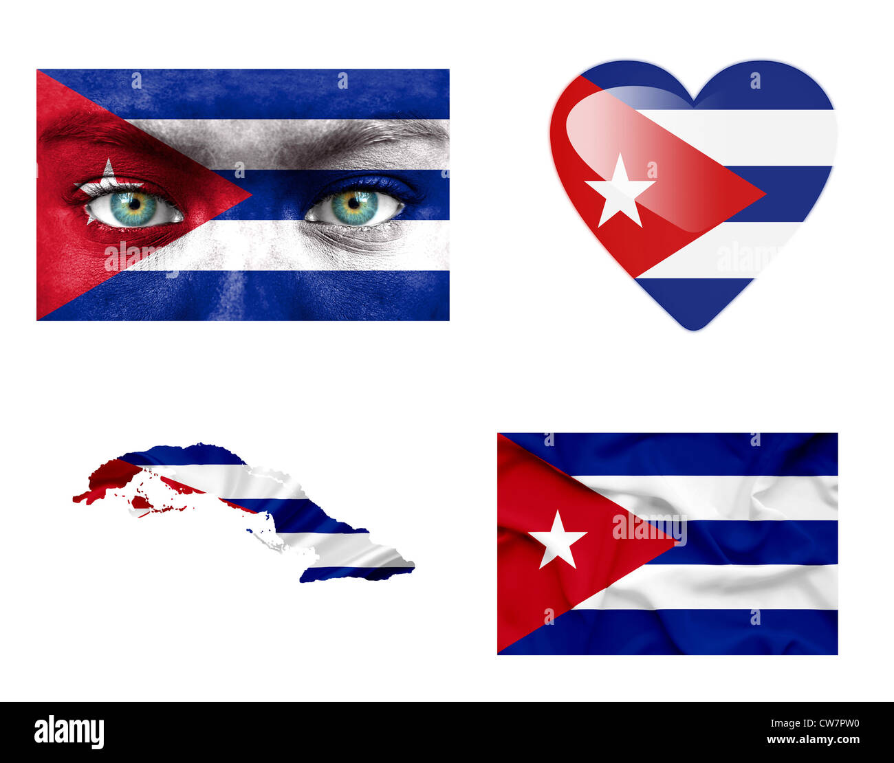 Set of various Cuba flags Stock Photo - Alamy