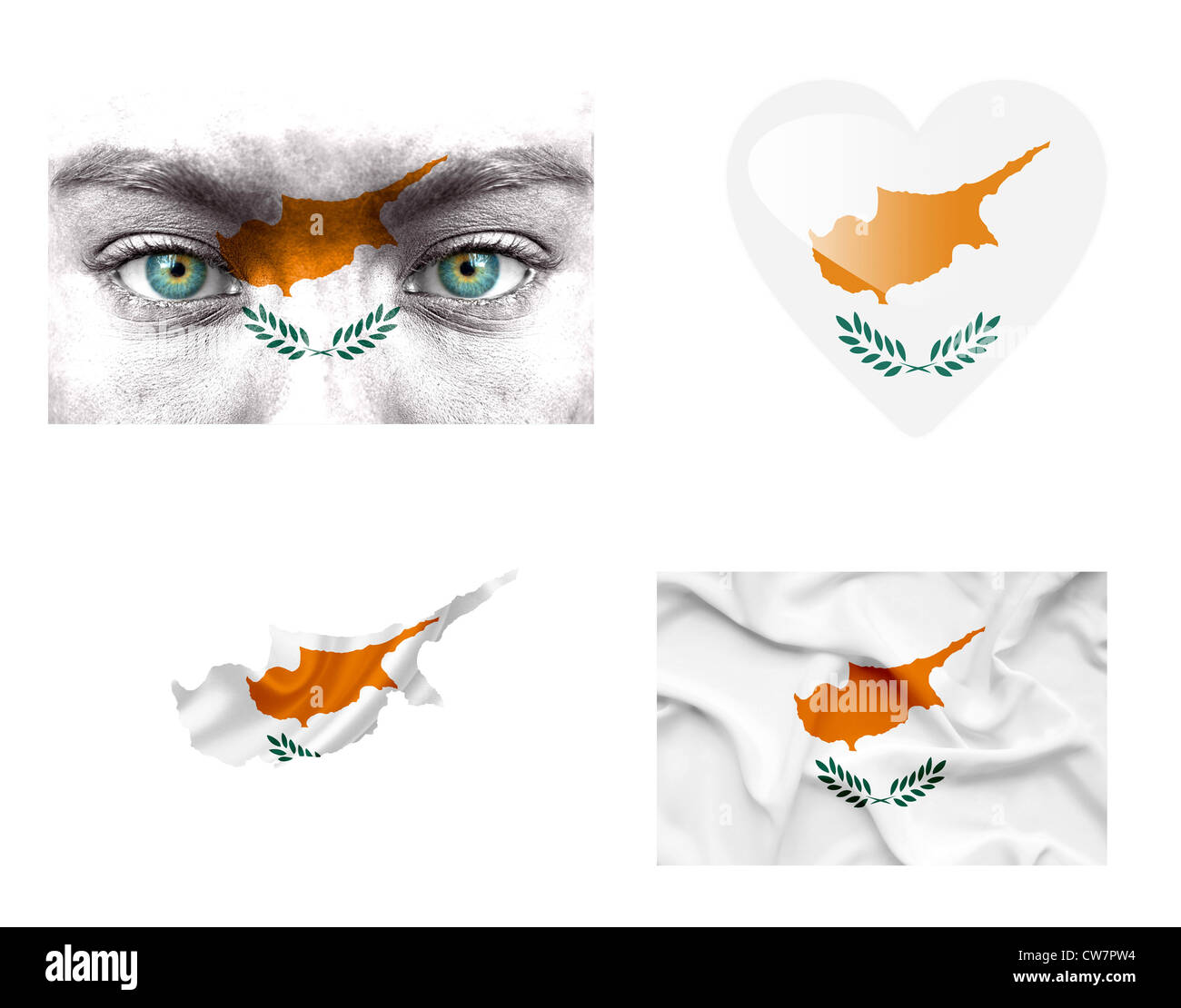 Set of various Cyprus flags Stock Photo - Alamy