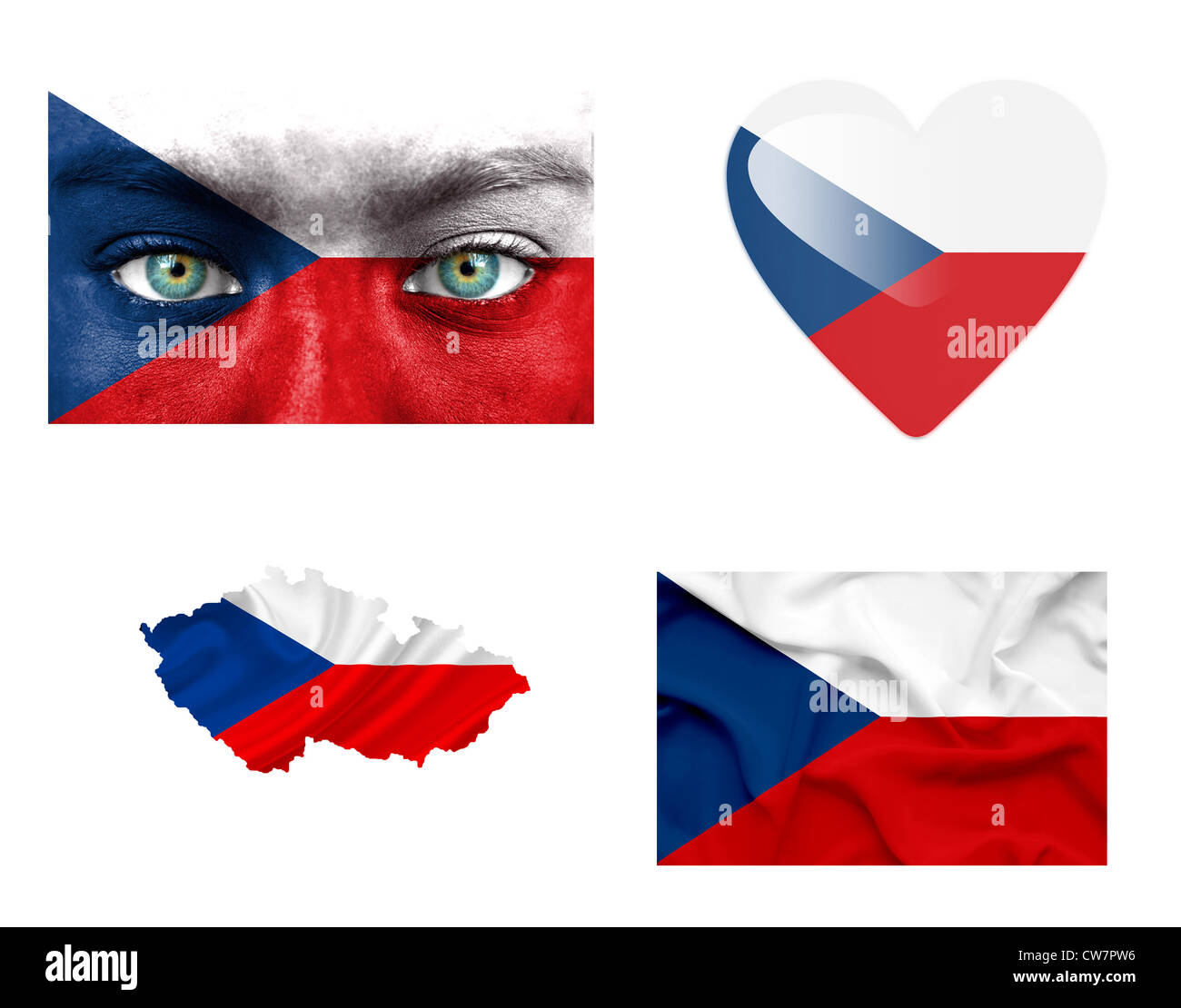 Set of various Czech Republic flags Stock Photo - Alamy