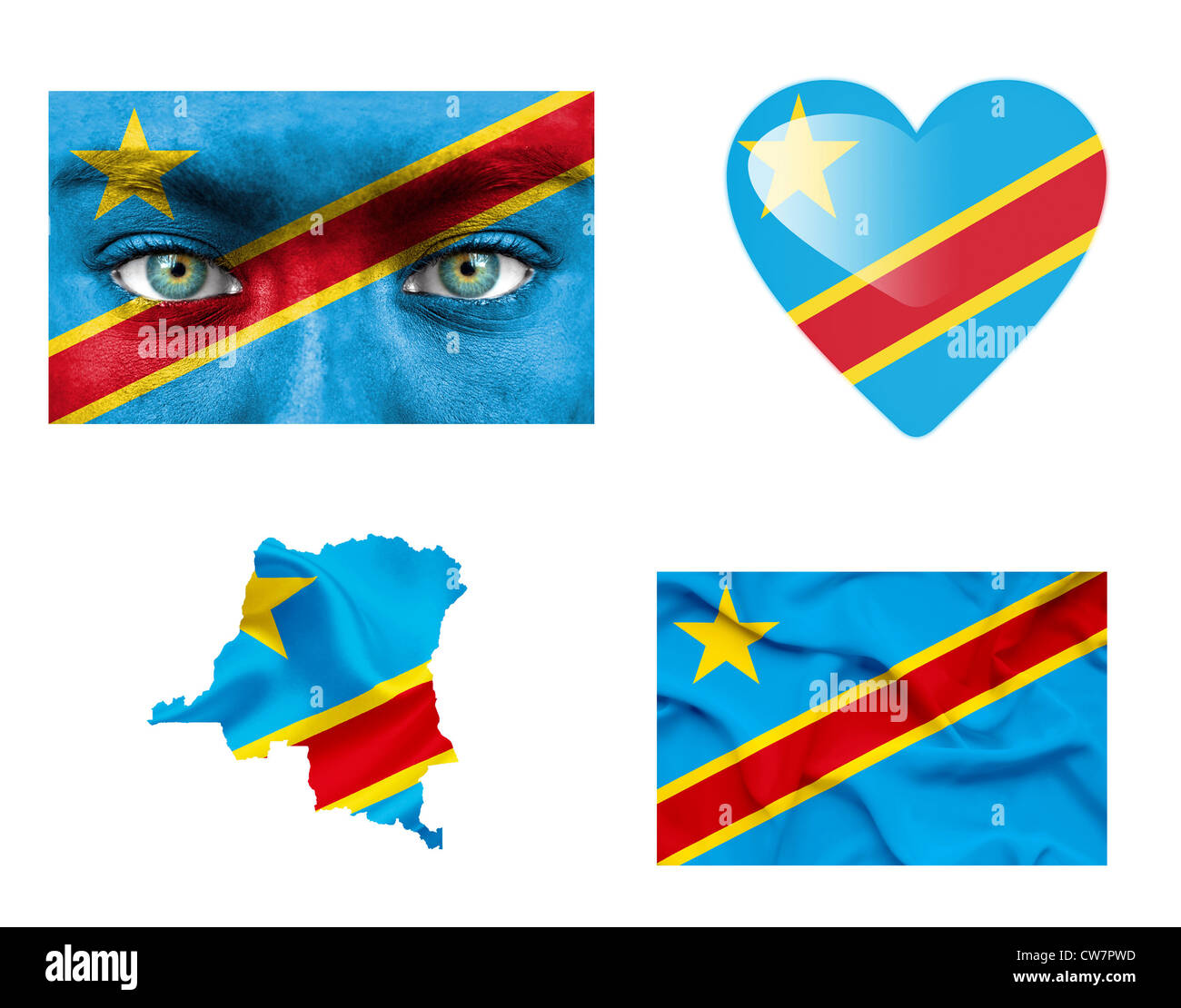 Set of various Democratic Republic of Congo flags Stock Photo - Alamy