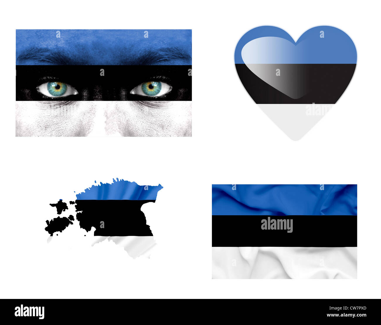 Set of various Estonia flags Stock Photo - Alamy