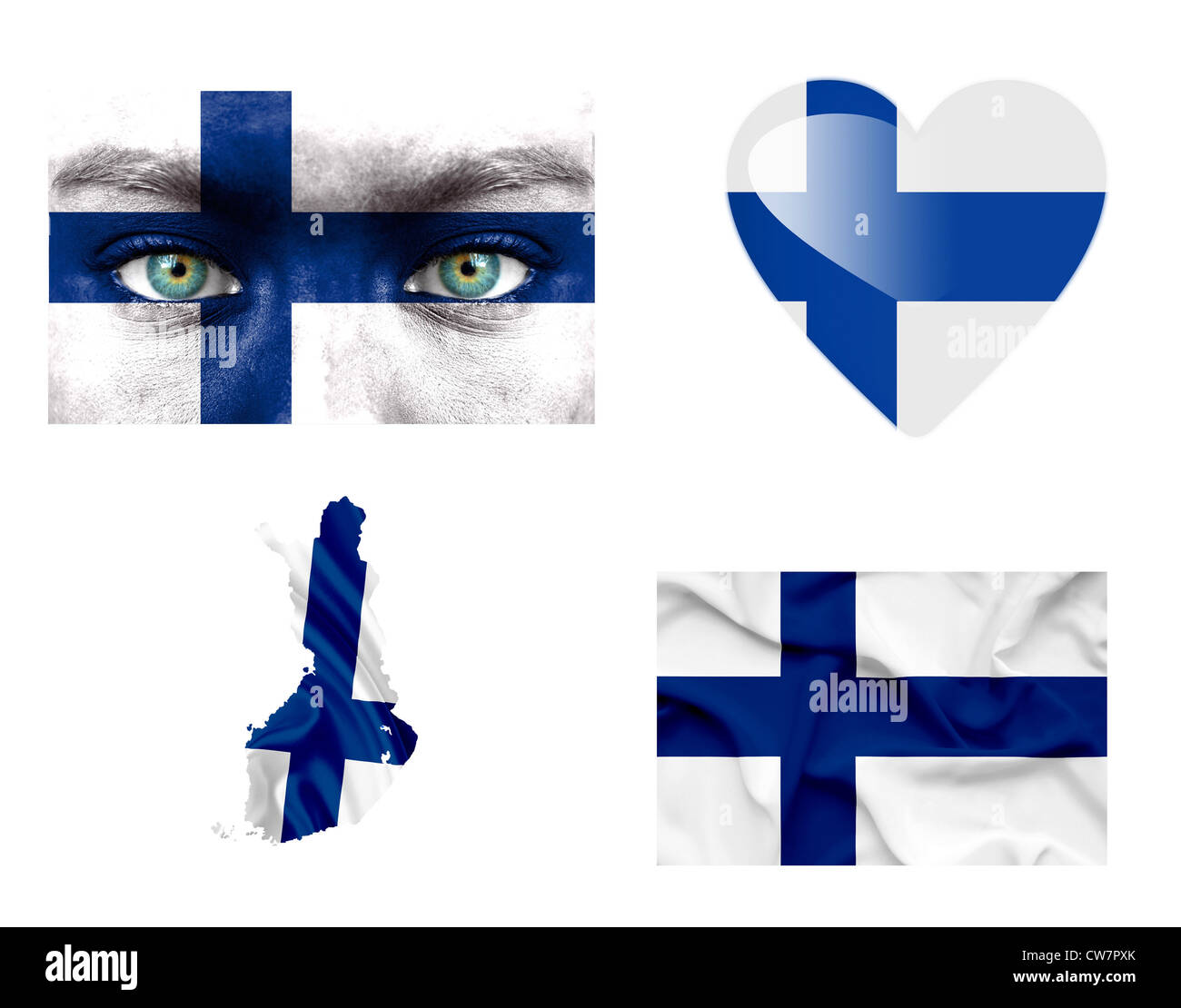 Set of various Finland flags Stock Photo - Alamy