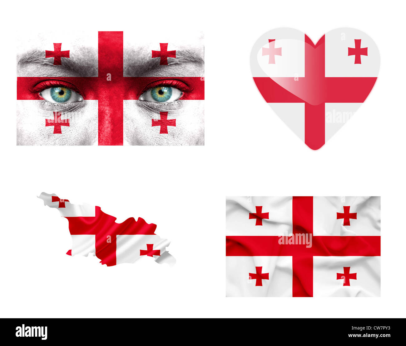 Set of various Georgia flags Stock Photo - Alamy