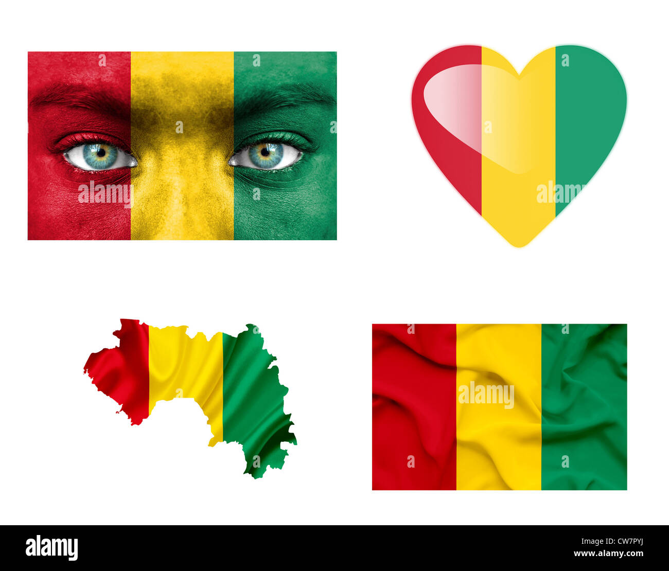 Set of various Guinea flags Stock Photo - Alamy